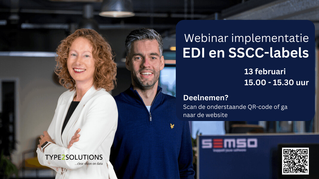 Webinar met partner Type 2 Solutions: EDI en SSCC-labels | Semso